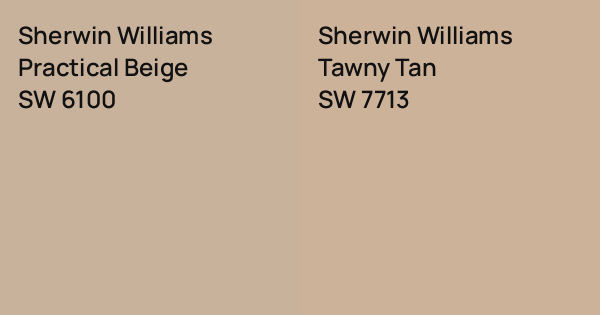 Sherwin Williams Practical Beige vs. Sherwin Williams Tawny Tan comparison