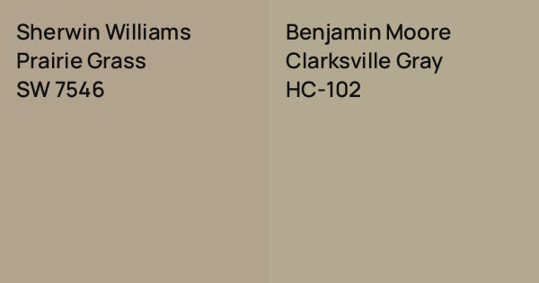 Sherwin Williams Prairie Grass vs. Benjamin Moore Clarksville Gray ...