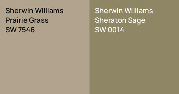 Sherwin Williams Prairie Grass vs. Sherwin Williams Sheraton Sage ...