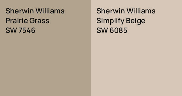 Sherwin Williams Prairie Grass vs. Sherwin Williams Simplify Beige ...