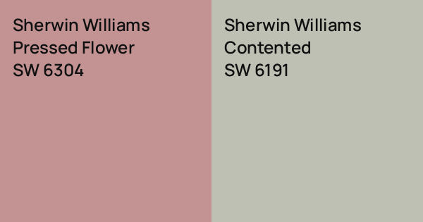 Sherwin Williams Pressed Flower vs. Sherwin Williams Contented comparison