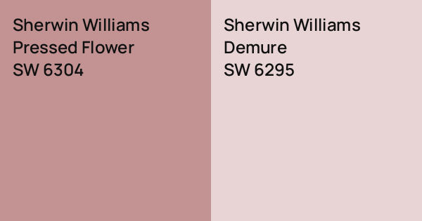 Sherwin Williams Pressed Flower vs. Sherwin Williams Demure comparison