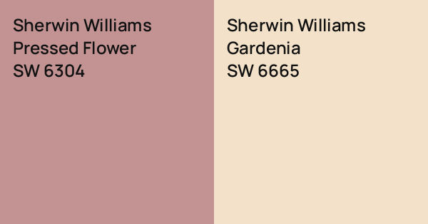 Sherwin Williams Pressed Flower vs. Sherwin Williams Gardenia comparison