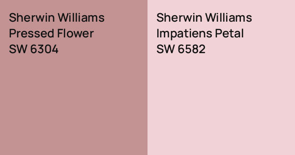 Sherwin Williams Pressed Flower vs. Sherwin Williams Impatiens Petal ...