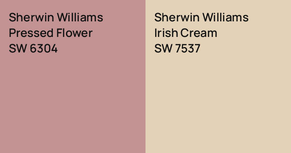 Sherwin Williams Pressed Flower vs. Sherwin Williams Irish Cream comparison