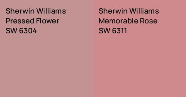 Sherwin Williams Pressed Flower vs. Sherwin Williams Memorable Rose ...