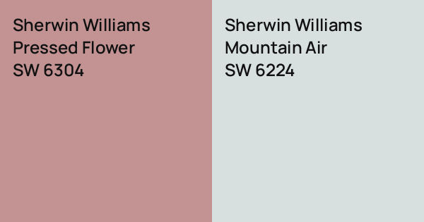 Sherwin Williams Pressed Flower vs. Sherwin Williams Mountain Air ...