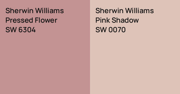 Sherwin Williams Pressed Flower vs. Sherwin Williams Pink Shadow comparison