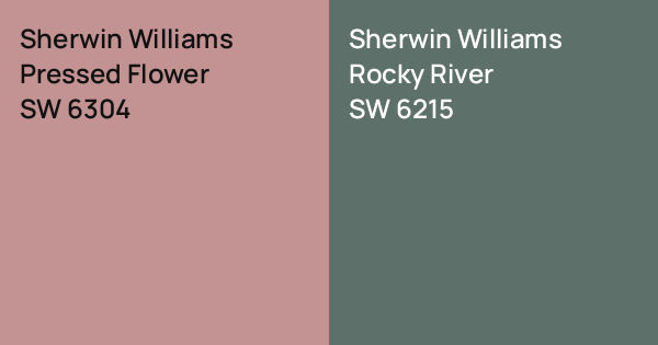 Sherwin Williams Pressed Flower vs. Sherwin Williams Rocky River comparison