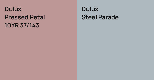 Dulux Pressed Petal vs. Dulux Steel Parade comparison