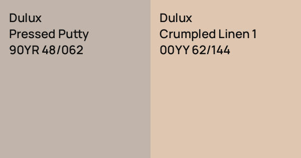 Dulux Pressed Putty vs. Dulux Crumpled Linen 1 comparison