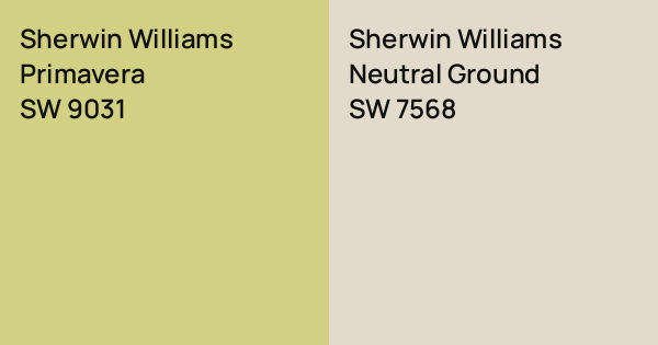 Sherwin Williams Primavera vs. Sherwin Williams Neutral Ground comparison