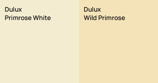 Dulux Primrose White vs. Dulux Wild Primrose comparison