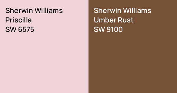 Sherwin Williams Priscilla vs. Sherwin Williams Umber Rust comparison