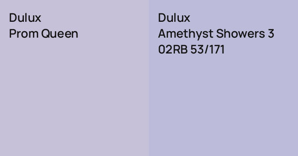 Dulux Prom Queen vs. Dulux Amethyst Showers 3 comparison