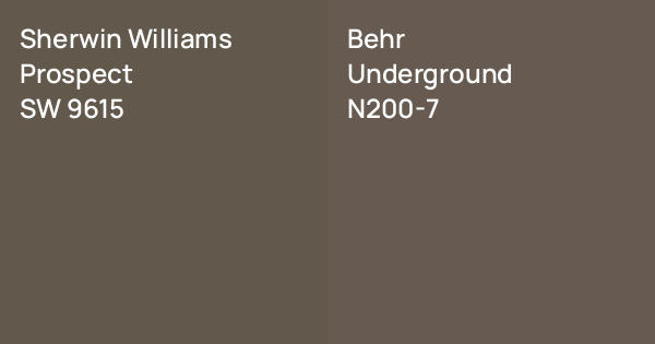 Sherwin Williams Prospect vs. Behr Underground comparison