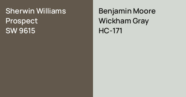 Sherwin Williams Prospect vs. Benjamin Moore Wickham Gray comparison