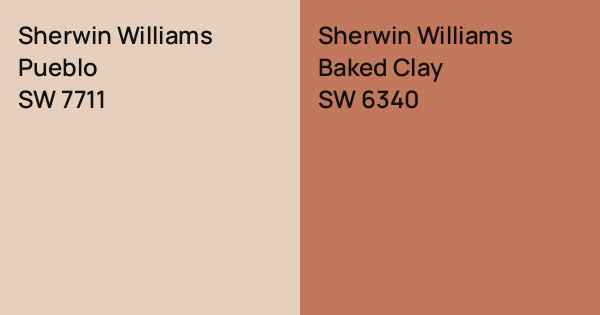 Sherwin Williams Pueblo vs. Sherwin Williams Baked Clay comparison