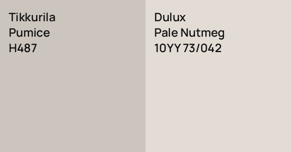 Tikkurila Pumice vs. Dulux Pale Nutmeg comparison
