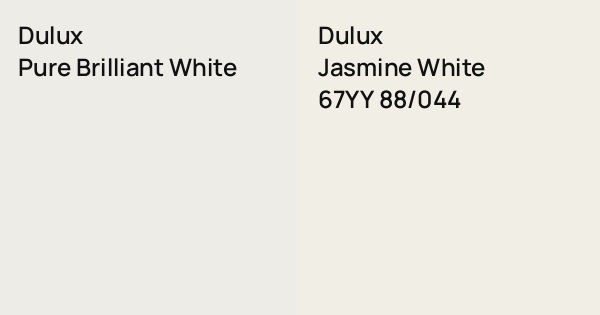 Dulux Pure Brilliant White vs. Dulux Jasmine White comparison