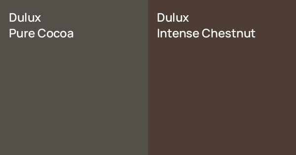 Dulux Pure Cocoa vs. Dulux Intense Chestnut comparison