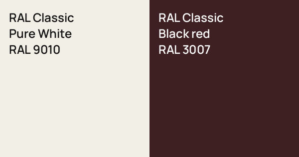 RAL Classic Pure White vs. RAL Classic Black red comparison
