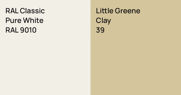 RAL Classic Pure White vs. Little Greene Clay comparison
