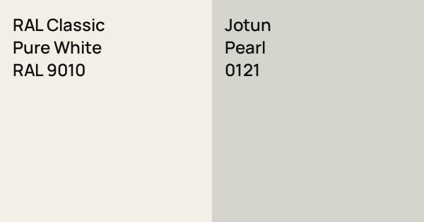 RAL Classic Pure White vs. Jotun Pearl comparison