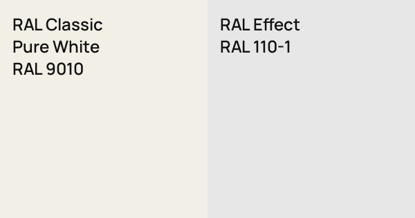 RAL Classic Pure White vs. RAL Effect RAL 110-1 comparison