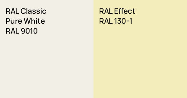 RAL Classic Pure White vs. RAL Effect RAL 130-1 comparison