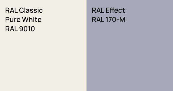 RAL Classic Pure White vs. RAL Effect RAL 170-M comparison