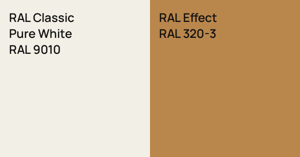 RAL Classic Pure White vs. RAL Effect RAL 320-3 comparison