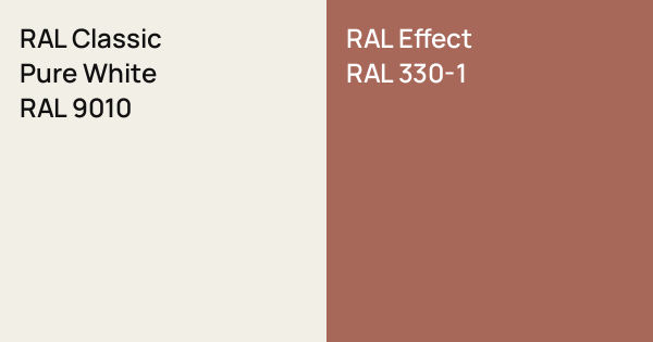 RAL Classic Pure White vs. RAL Effect RAL 330-1 comparison