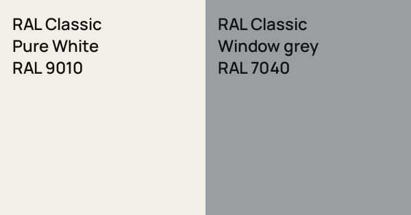 RAL Classic Pure White vs. RAL Classic Window grey comparison