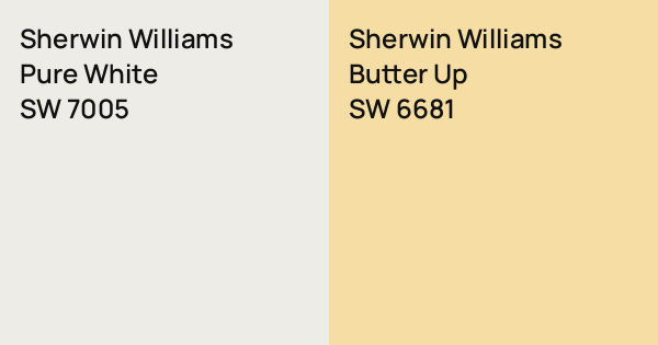 Sherwin Williams Pure White vs. Sherwin Williams Butter Up comparison