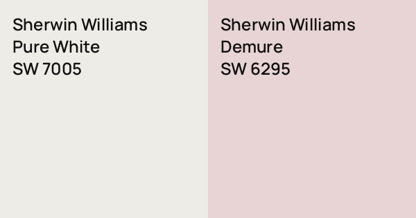 Sherwin Williams Pure White vs. Sherwin Williams Demure comparison