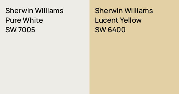 Sherwin Williams Pure White vs. Sherwin Williams Lucent Yellow comparison
