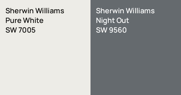 Sherwin Williams Pure White vs. Sherwin Williams Night Out comparison