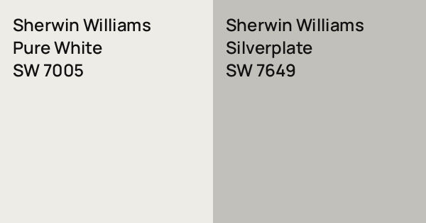 Sherwin Williams Pure White vs. Sherwin Williams Silverplate comparison