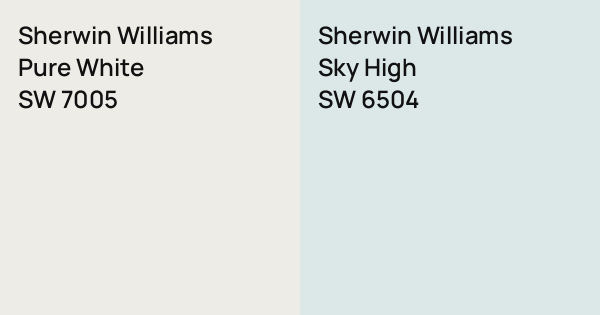 Sherwin Williams Pure White vs. Sherwin Williams Sky High comparison