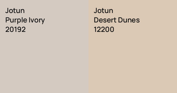 Jotun Purple Ivory vs. Jotun Desert Dunes comparison