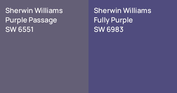 Sherwin Williams Purple Passage vs. Sherwin Williams Fully Purple ...