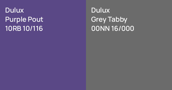 Dulux Purple Pout vs. Dulux Grey Tabby comparison