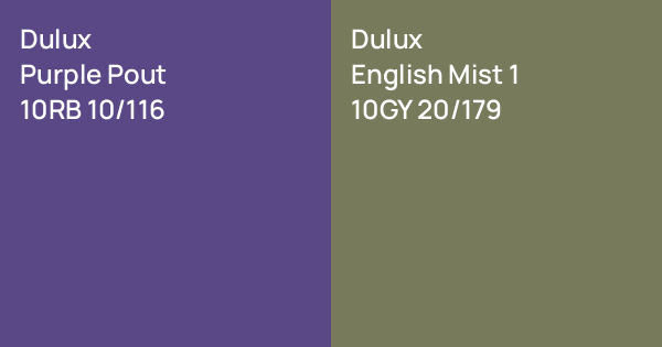 Dulux Purple Pout vs. Dulux English Mist 1 comparison