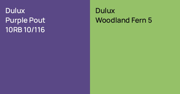 Dulux Purple Pout vs. Dulux Woodland Fern 5 comparison