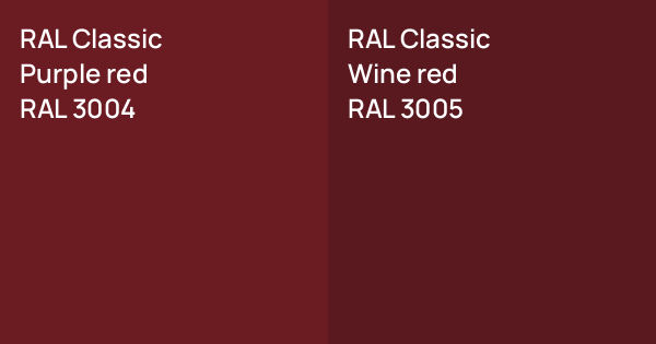 RAL Classic Purple red vs. RAL Classic Wine red comparison