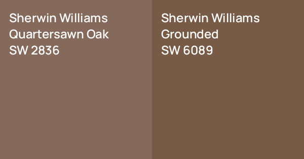Sherwin Williams Quartersawn Oak vs. Sherwin Williams Grounded comparison
