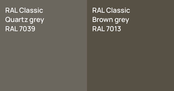 RAL Classic Quartz grey vs. RAL Classic Brown grey comparison