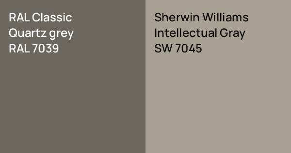 RAL Classic Quartz grey vs. Sherwin Williams Intellectual Gray comparison