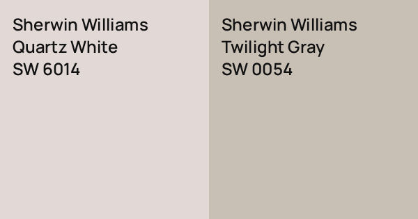 Sherwin Williams Quartz White vs. Sherwin Williams Twilight Gray comparison